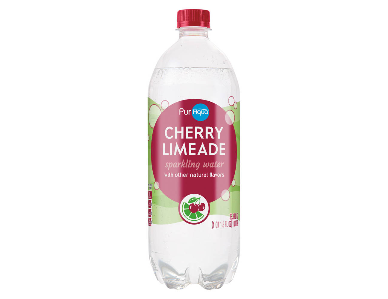 PurAqua Cherry Limeade Flavored Sparkling Water, 33.8 fl oz